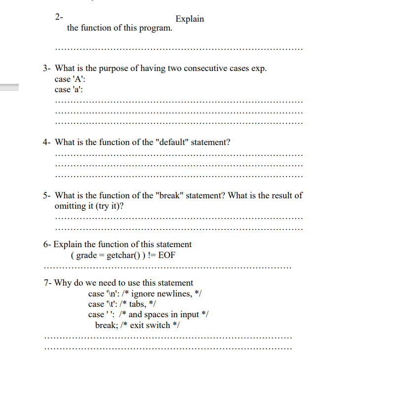 Solved Procedure: /* Counting letter grades */ #include /* | Chegg.com