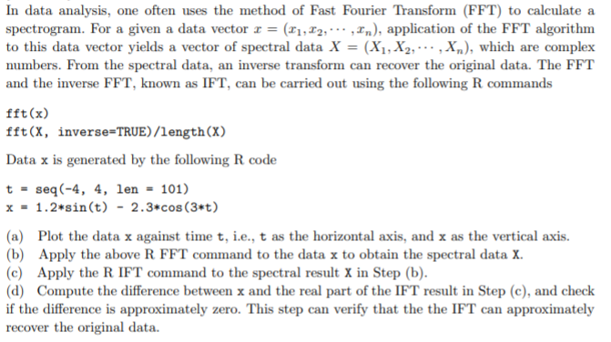 Solved In data analysis, one often uses the method of Fast | Chegg.com