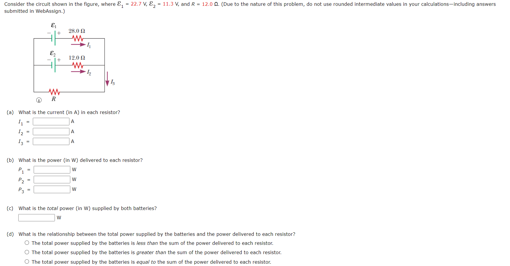 Solved submitted in WebAssign.) (a) What is the current (in | Chegg.com