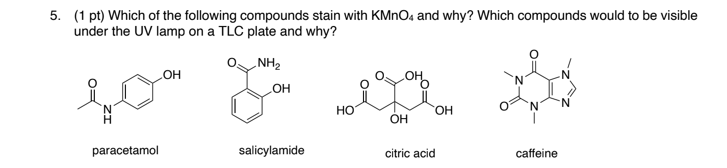 Solved 5. (1 pt) Which of the following compounds stain with | Chegg.com