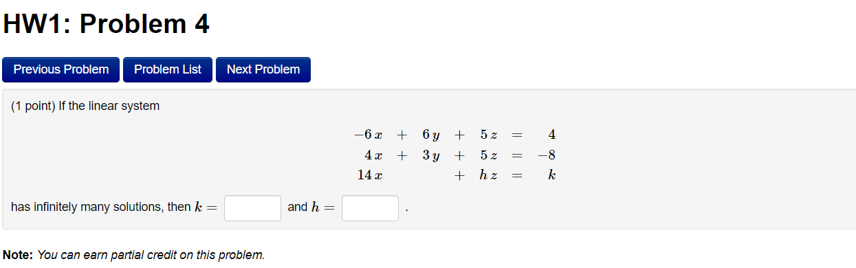 Solved HW1: Problem 4 Previous Problem Problem List Next | Chegg.com