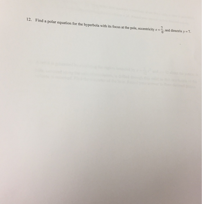 Solved Find a polar equation for the hyperbola with its | Chegg.com