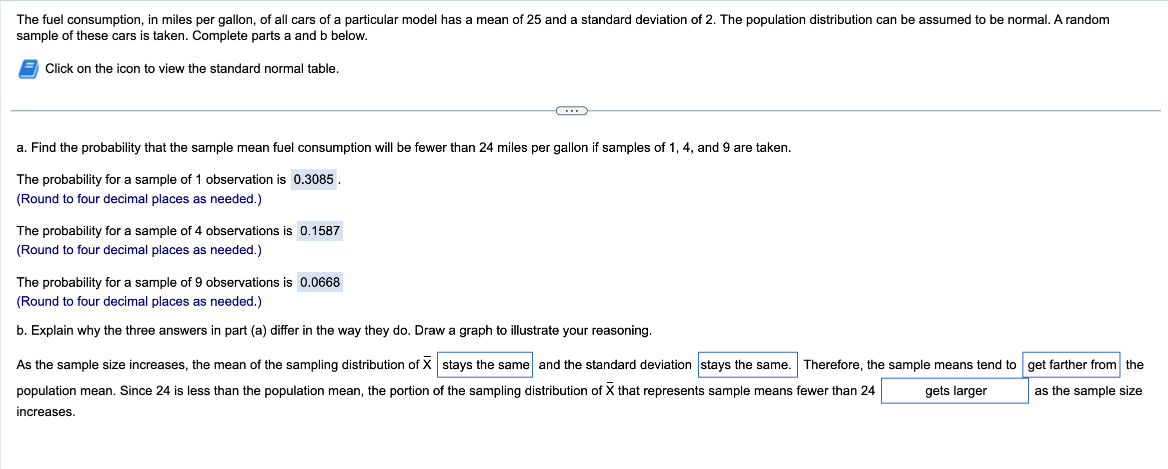 Solved PLEASE ANSWER PART B THANK YOU sample of these cars | Chegg.com
