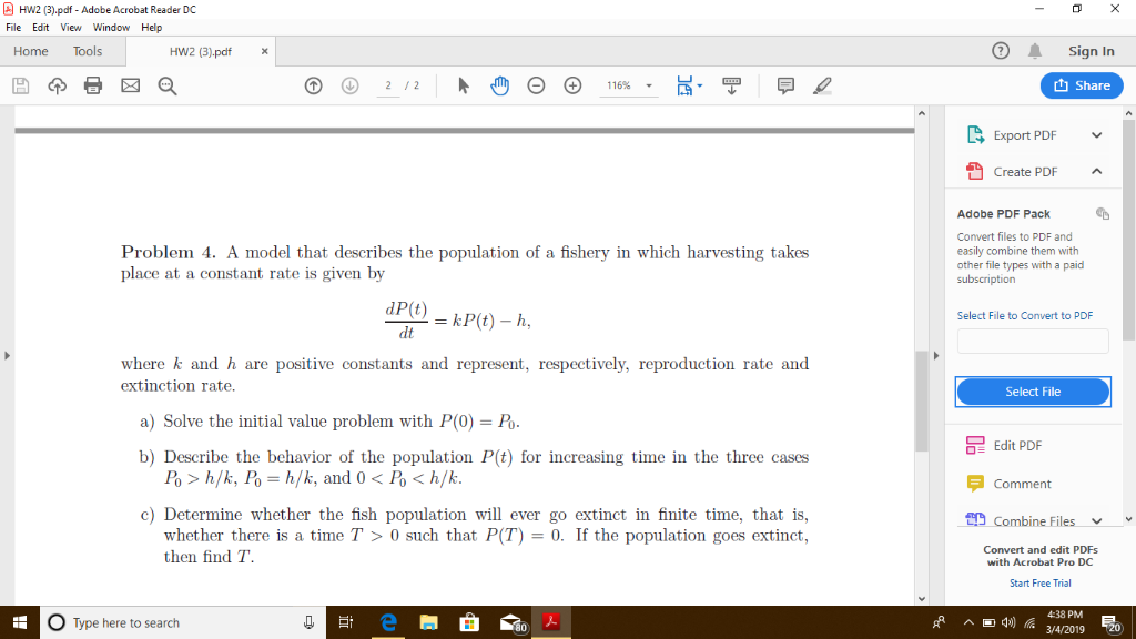 Solved Hw2 (3),pdf -Adobe Acrobat Reader DC File Edit View | Chegg.com