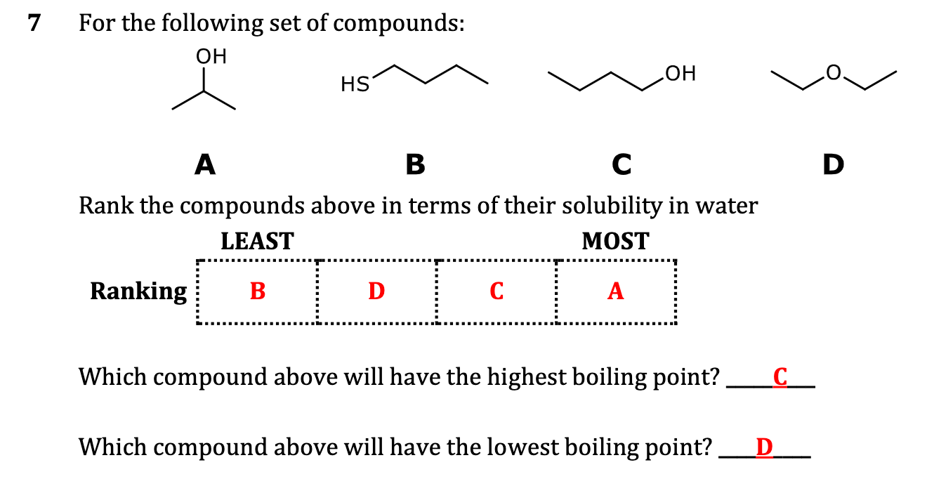 Solved For the following set of compounds, rank the | Chegg.com