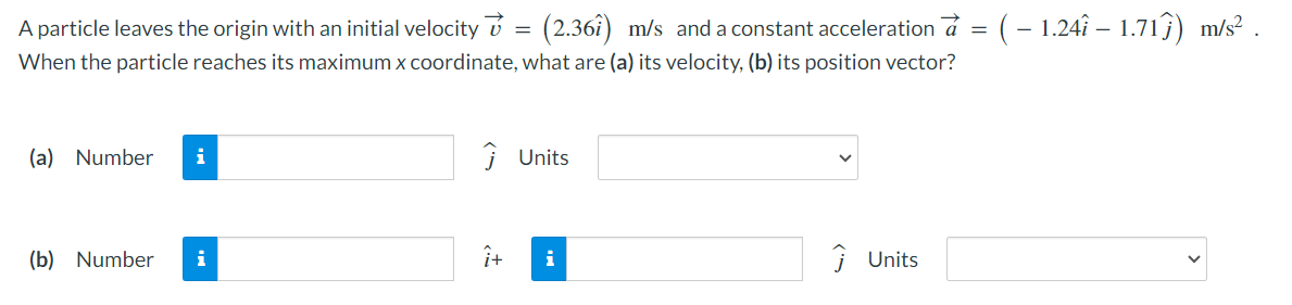 Solved A particle leaves the origin with an initial velocity | Chegg.com