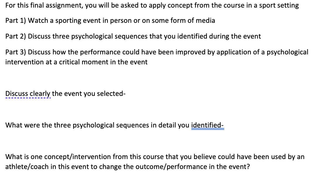 For this final assignment, you will be asked to apply | Chegg.com