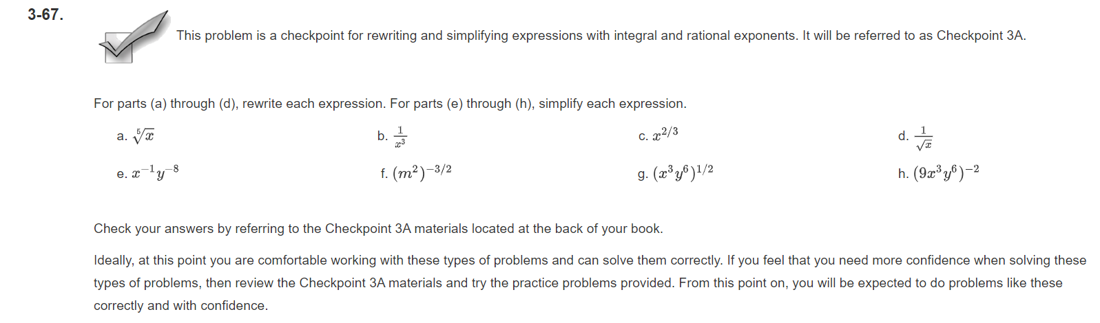Solved This problem is a checkpoint for rewriting and | Chegg.com