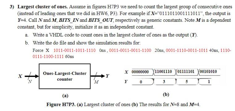 Solved 3) Largest cluster of ones. Assume in figures H7P3 we | Chegg.com