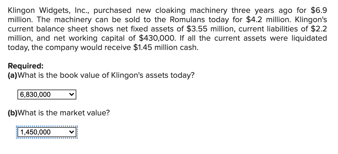 Solved Klingon Widgets, Inc., purchased new cloaking | Chegg.com