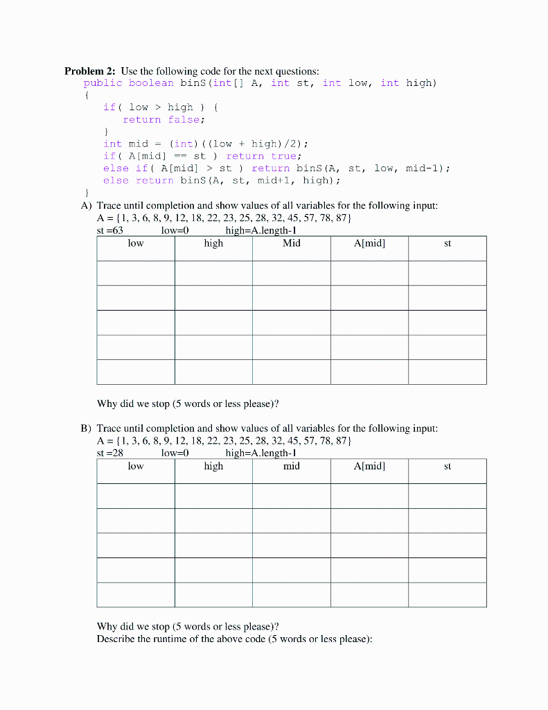 Solved Problem 2: Use the following code for the next | Chegg.com