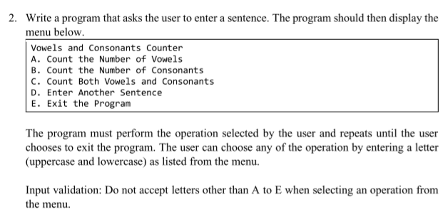 Solved Write a program that asks the user to enter a | Chegg.com
