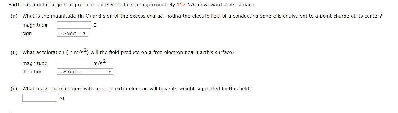 Solved Earth has a net charge that produces an electric | Chegg.com