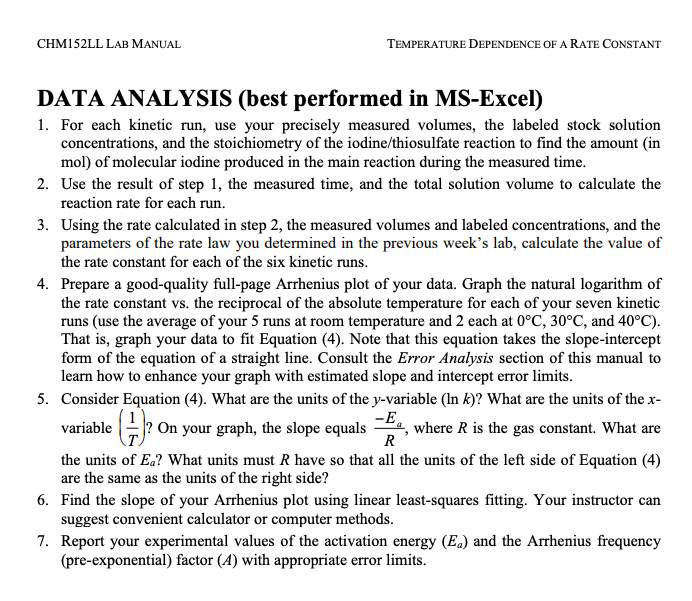 Solved I know the rate law is k=[I-][H2O2] from a previous | Chegg.com