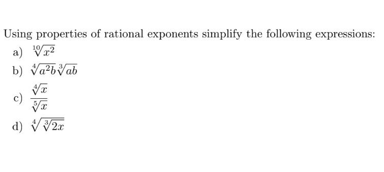 Solved Using properties of rational exponents simplify the | Chegg.com