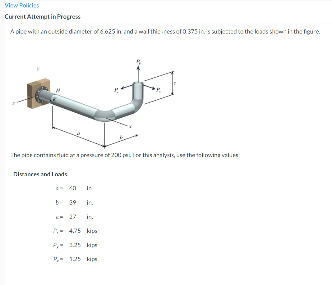 Solved View Policies Current Attempt in Progress A pipe with | Chegg.com