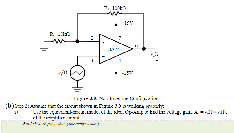 Solved Figure 3.0: Non-Inverting Configuration (b) Step 2: | Chegg.com
