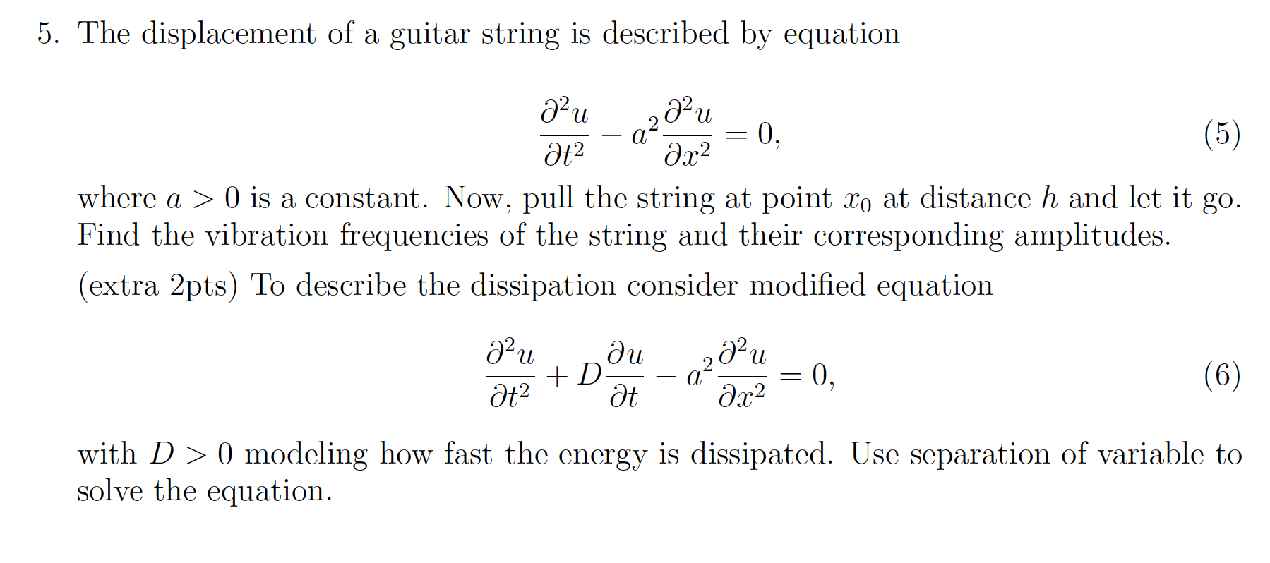 5. The displacement of a guitar string is described | Chegg.com
