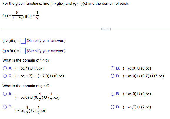 Solved For the given functions, find (fog)(x) and (gof)(x) | Chegg.com