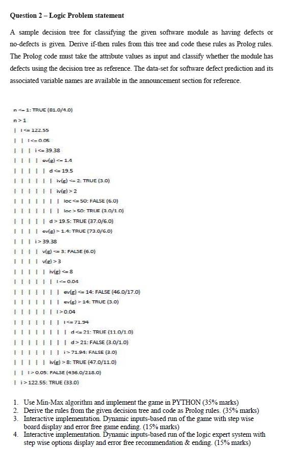 Solved Question 2 - Logic Problem statement A sample | Chegg.com