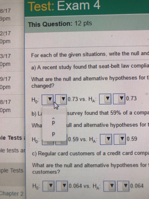 Solved For each of the given situations, write the null and | Chegg.com