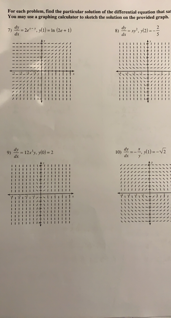 Solved For each problem, find the particular solution of the | Chegg.com