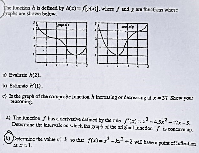 Solved The function h is ﻿defined by h(x)=f[g(x)], ﻿where f | Chegg.com