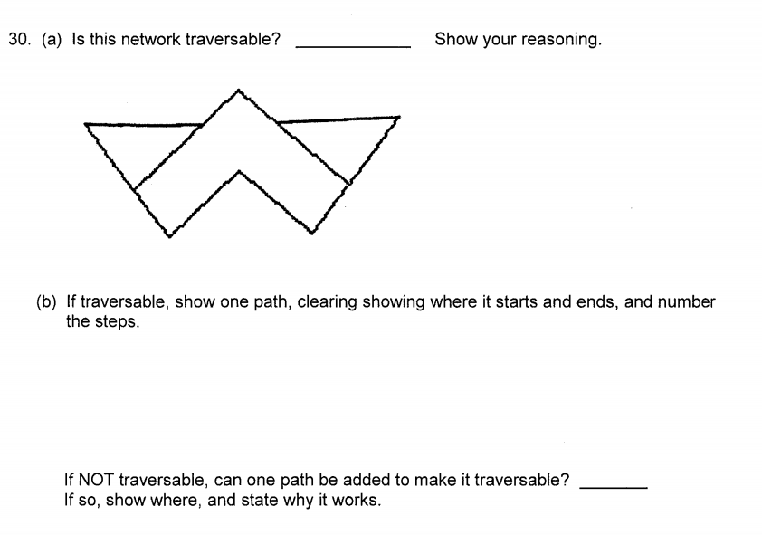 Solved 30. (a) Is this network traversable? Show your | Chegg.com
