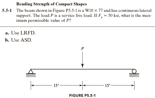Solved Bending Strength of Compact Shapes 5.5-1 The beam | Chegg.com