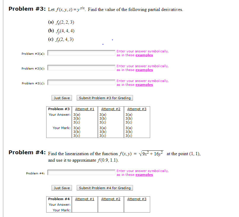 Solved Problem #3: Let f(x, y, z) = y zlx Find the value of | Chegg.com