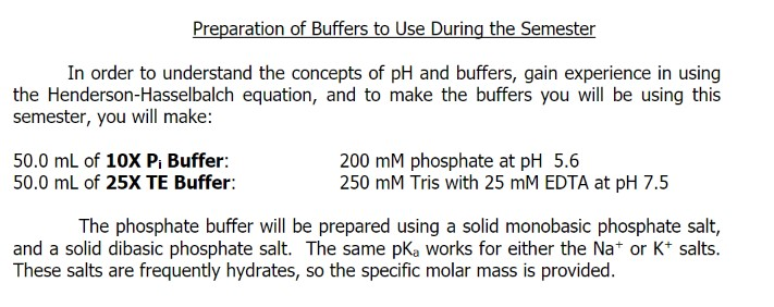Solved Calculate how to make a phosphate buffer. Calculate | Chegg.com