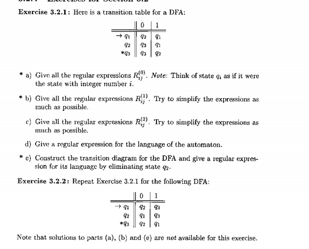 Solved Exercise 3.2.1: Here is a transition table for a DFA: | Chegg.com