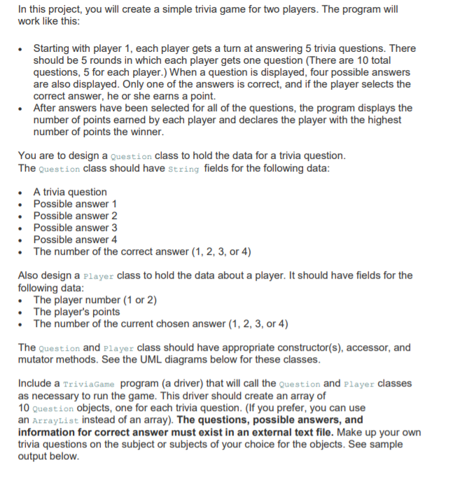 Solved In the language of Java programming please uml would | Chegg.com