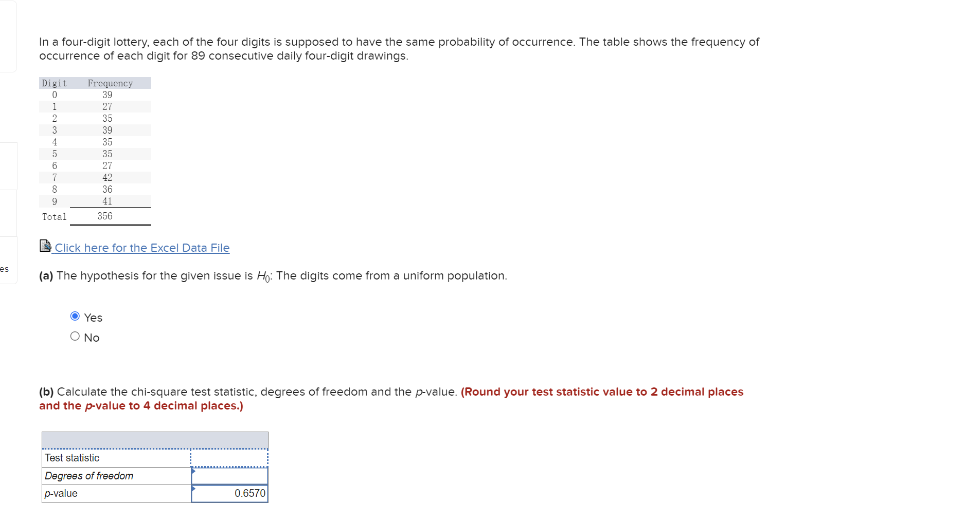 In a four-digit lottery, each of the four digits is | Chegg.com