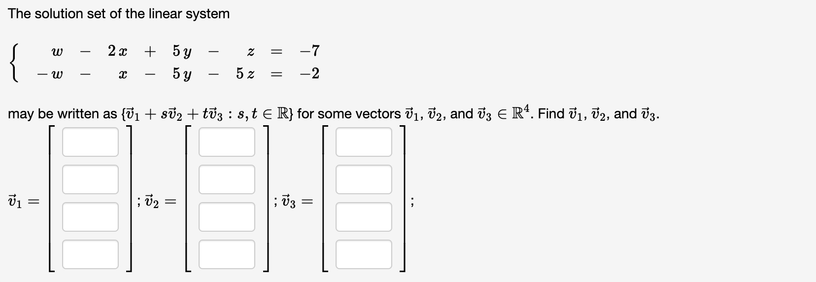 Solved The solution set of the linear system | Chegg.com
