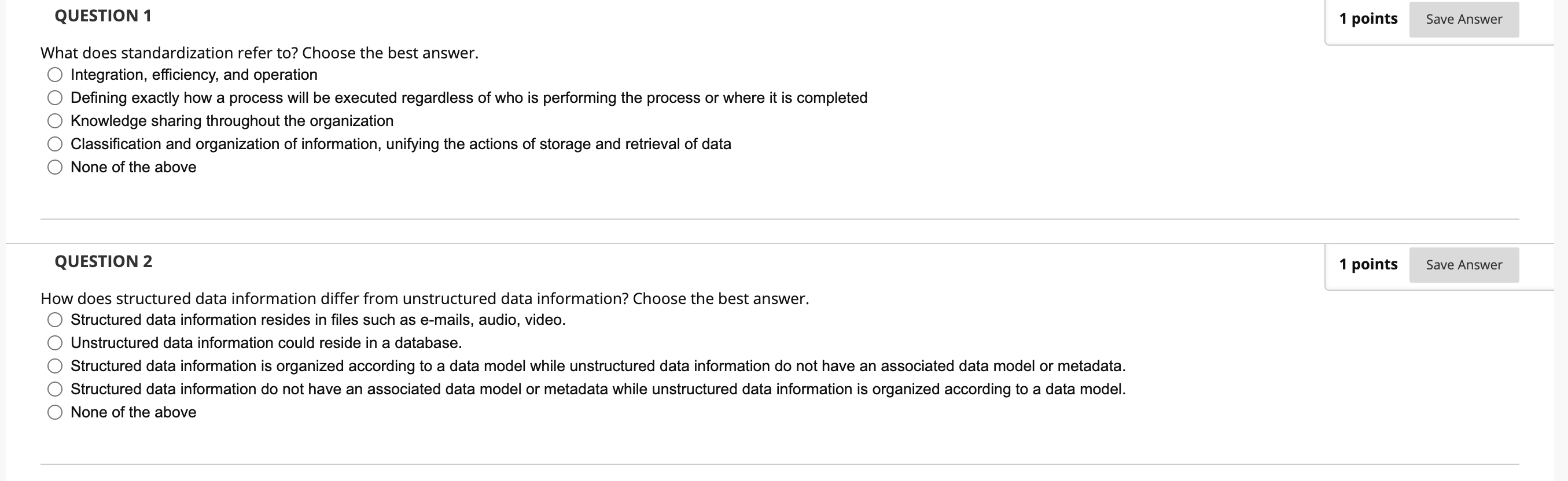 Solved What does standardization refer to? Choose the best | Chegg.com