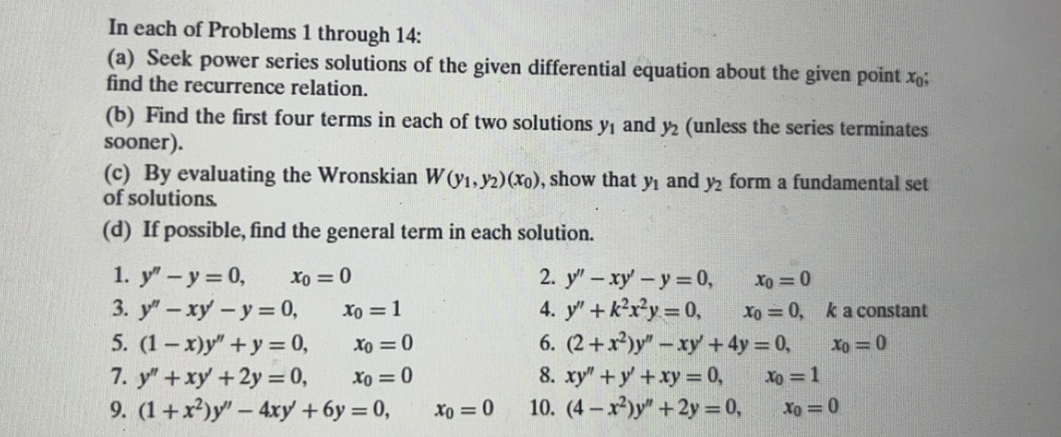 Solved In each of Problems 1 through 14: (a) Seek power | Chegg.com