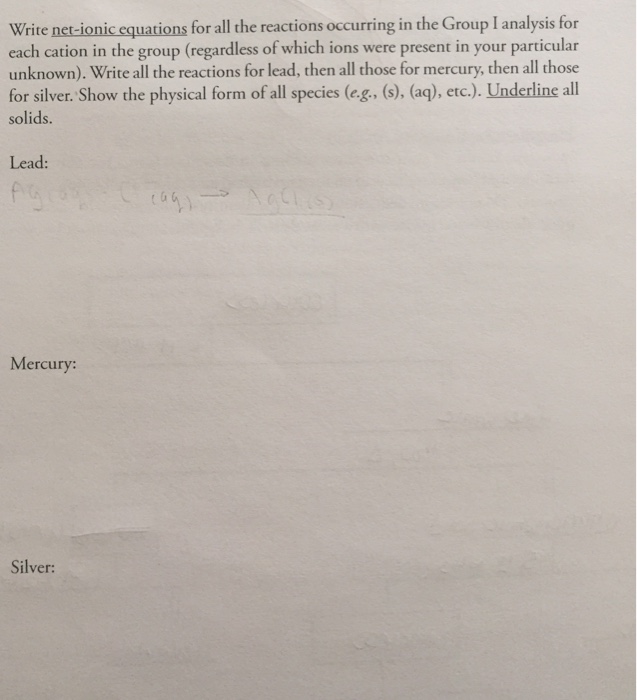Solved FLOWCHART FOR GROUP I CATION ANALYSIS Analytical | Chegg.com