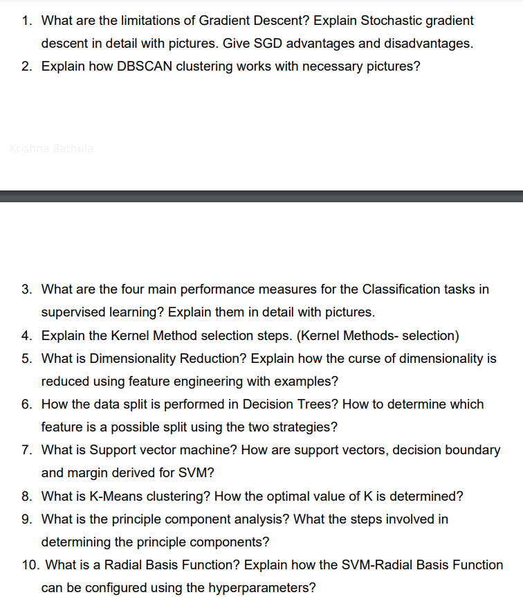 Solved 1. What are the limitations of Gradient Descent? | Chegg.com