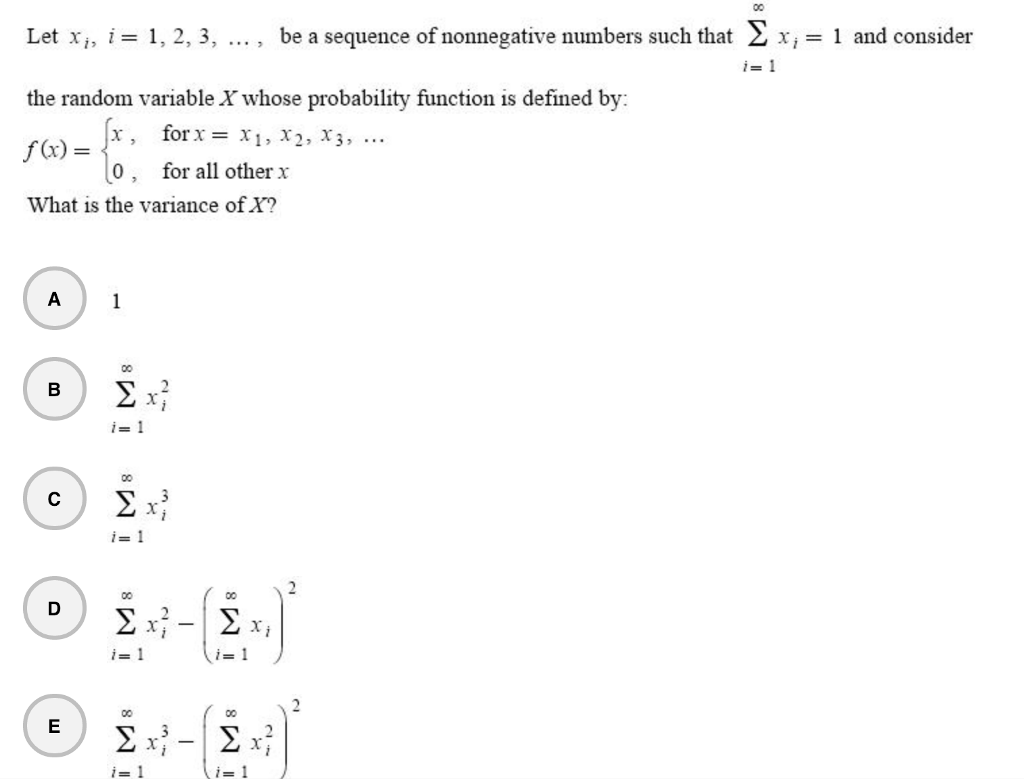 Solved Let xi, i 1, 2, 3, , be a sequence of nonnegative | Chegg.com