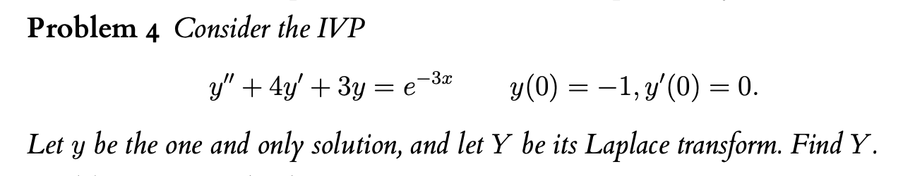 Solved Problem 4 Consider the IVP | Chegg.com