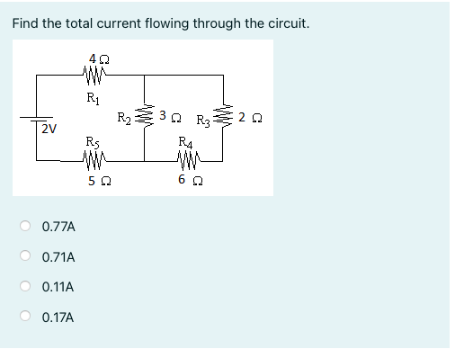 Solved Find the total current flowing through the circuit. | Chegg.com