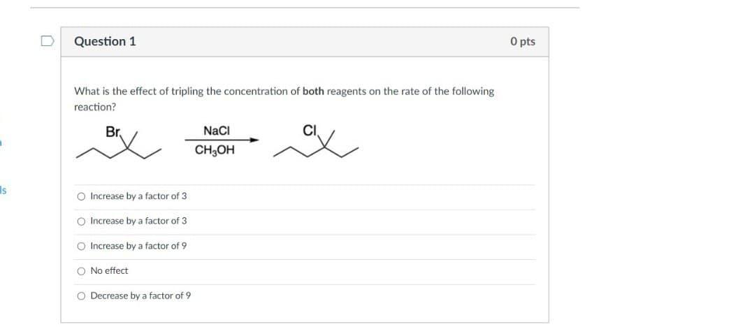 Solved Question 1 O pts What is the effect of tripling the | Chegg.com