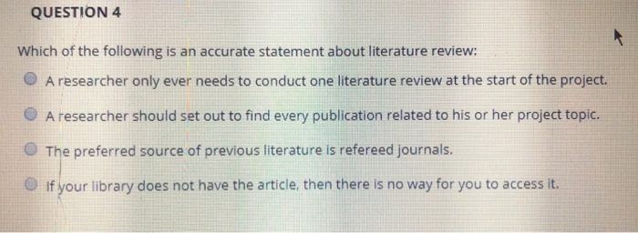 Solved QUESTION 4 Which of the following is an accurate | Chegg.com