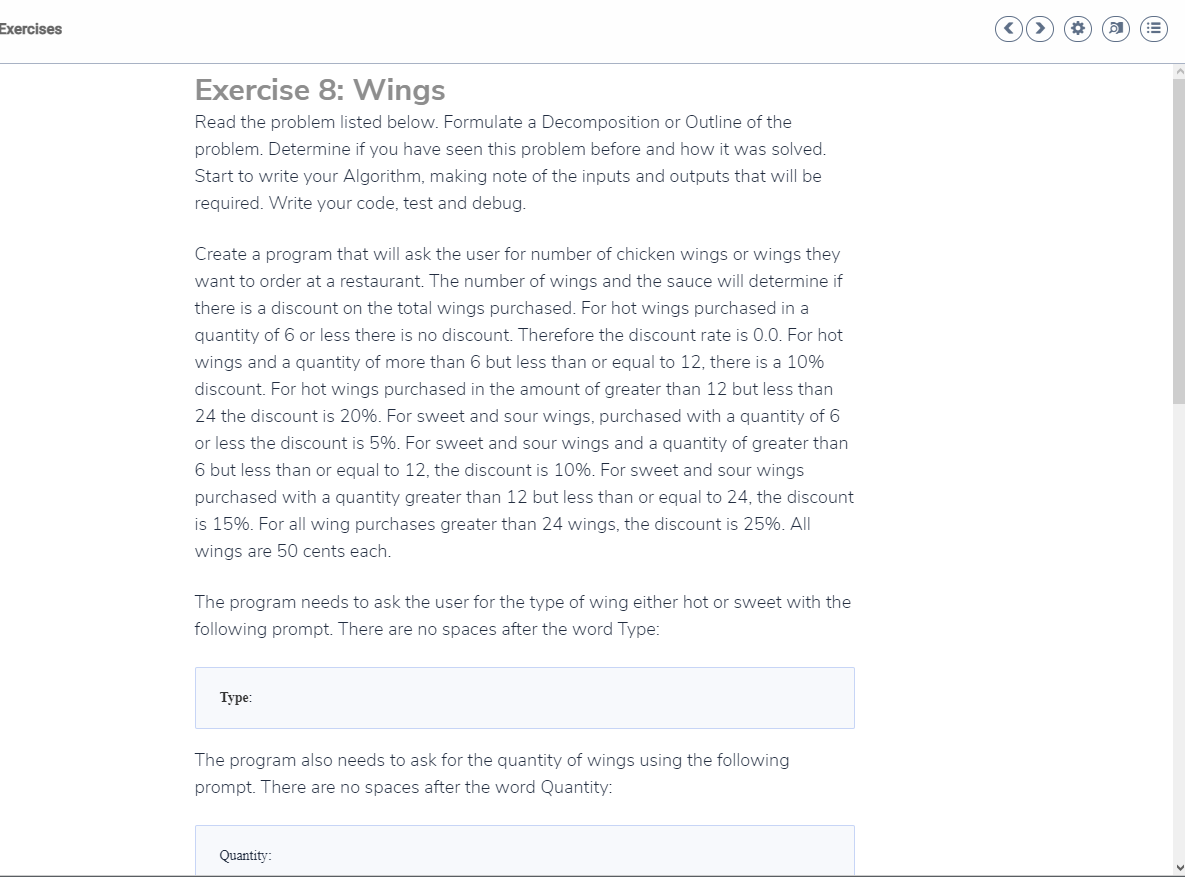 Solved Exercises iii Exercise 8: Wings Read the problem | Chegg.com