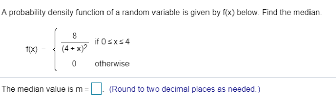Solved A probability density function of a random variable | Chegg.com