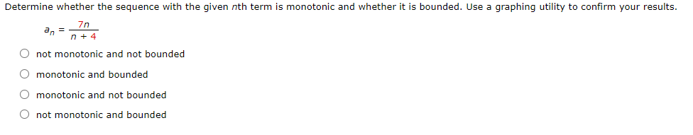 Solved Determine whether the sequence with the given nth | Chegg.com