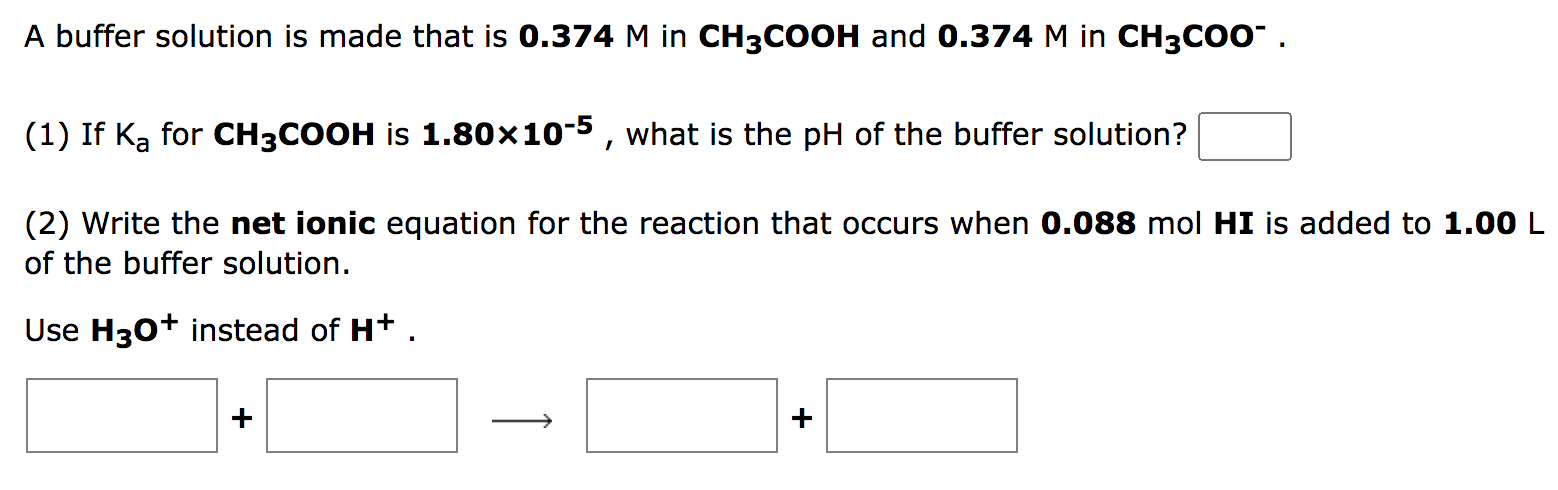Solved A buffer solution is made that is 0.374 M in CH3COOH | Chegg.com