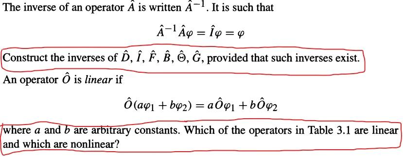 Solved The inverse of an operator Â is written Â-1. It is | Chegg.com