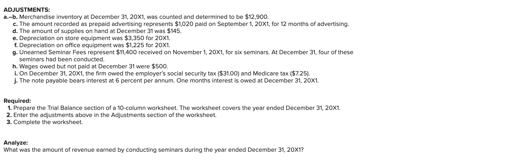 Solved Problem 12.6A (Algo) Recording adjustments and | Chegg.com